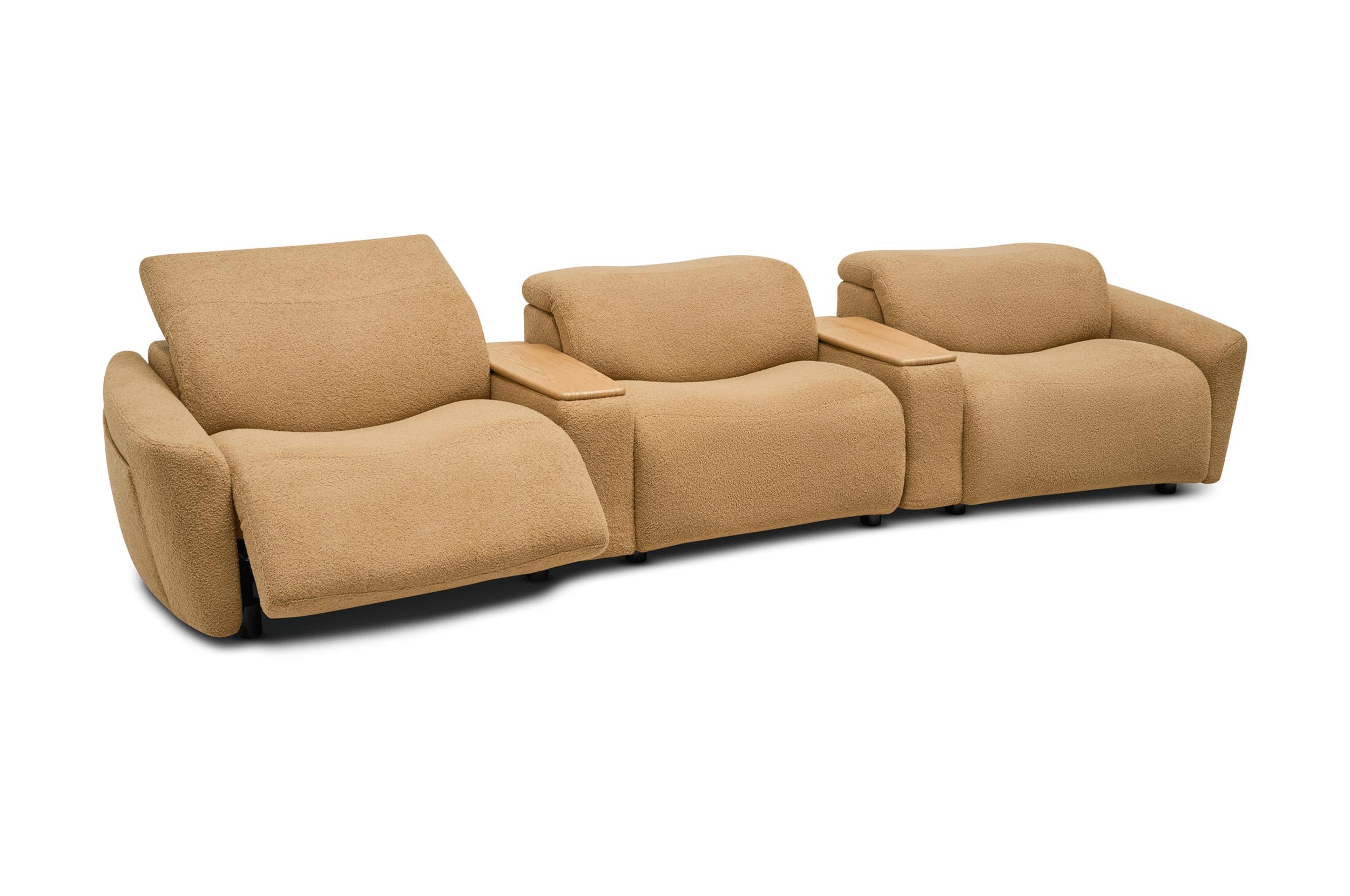 King Cinema Classic 3 Seater Recliner with Wide Seats, 2 Media Consoles ...