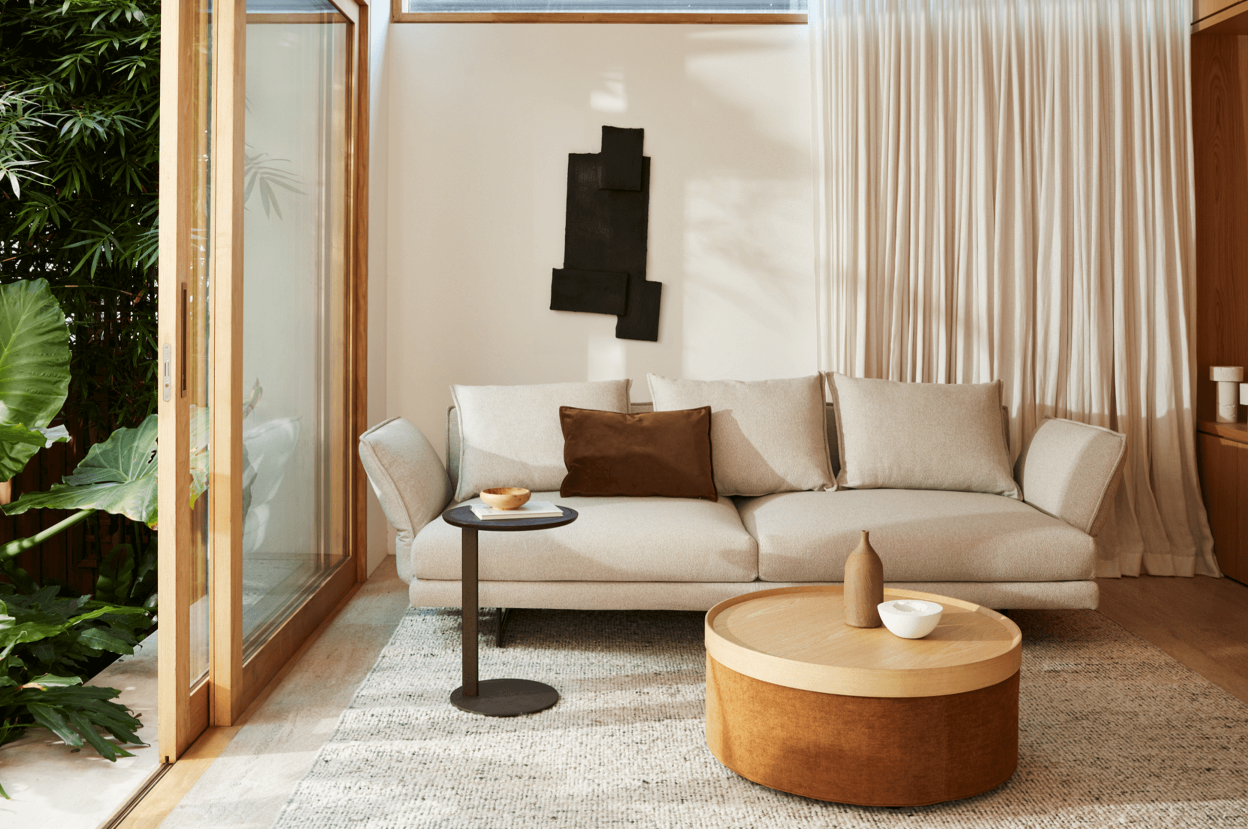 Myco Side Table with Leather Top