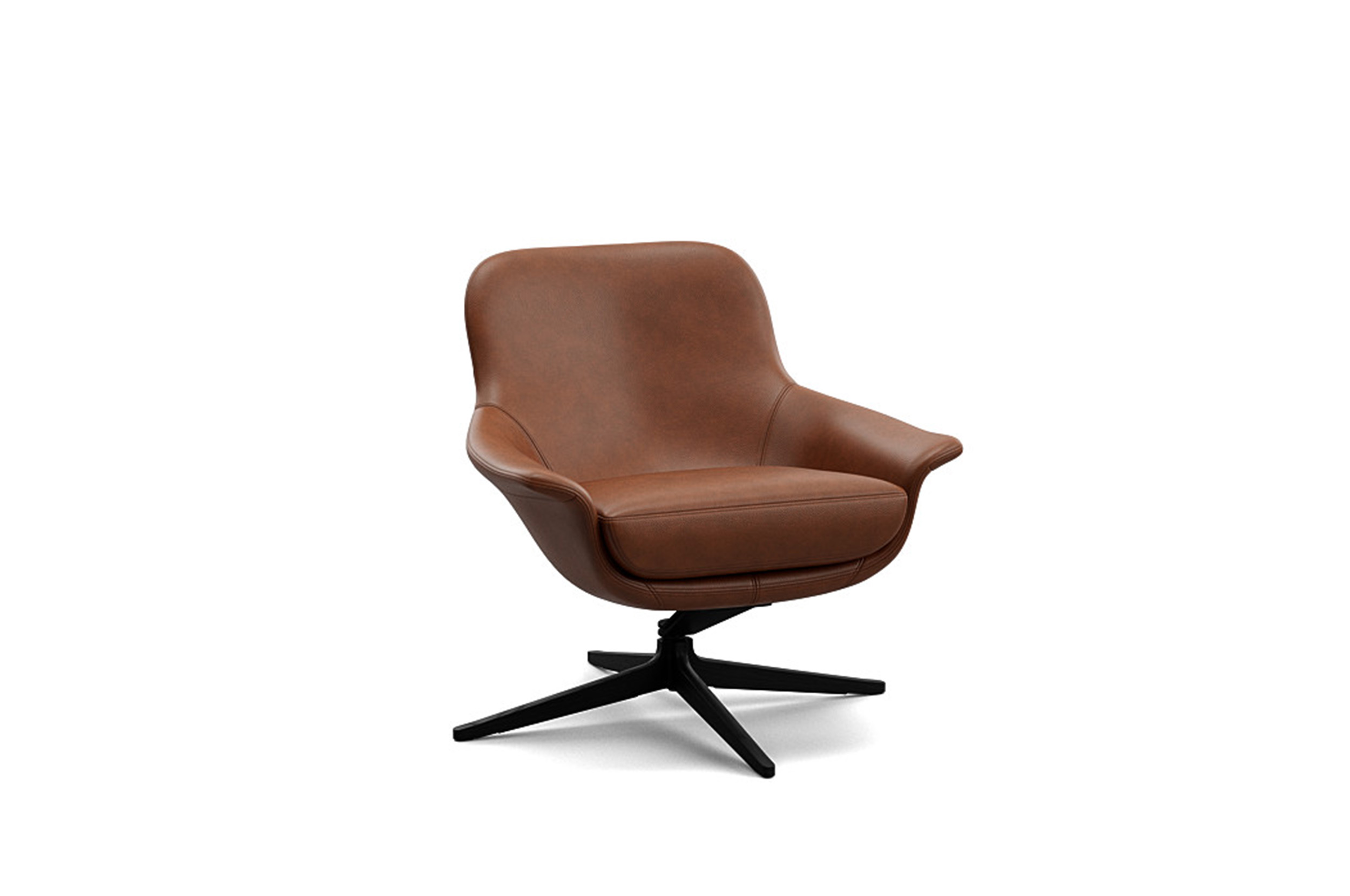 Seymour Low Back Chair with Swivel Base and Footstool