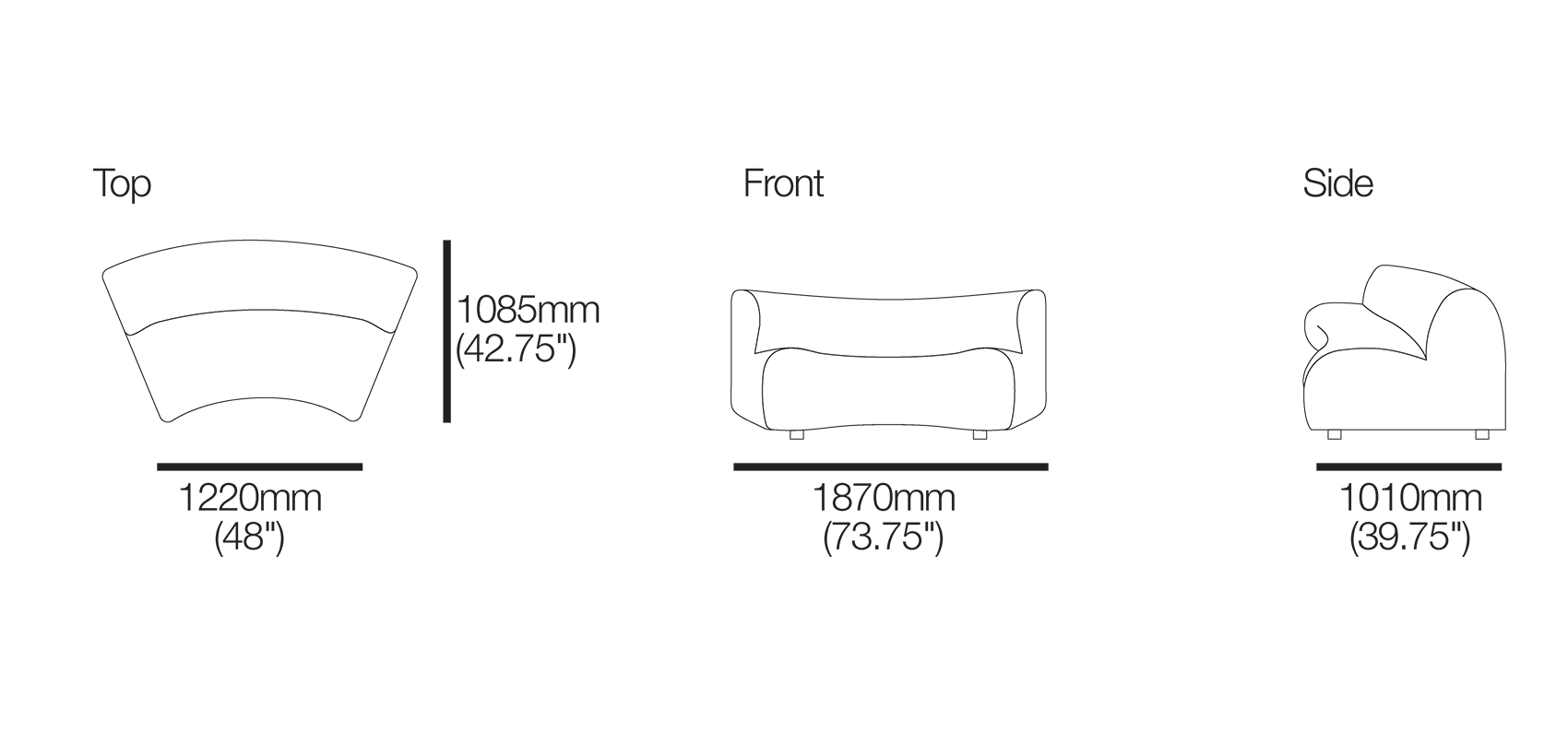 Tailored Cover for 1977 Sofa Contour Module