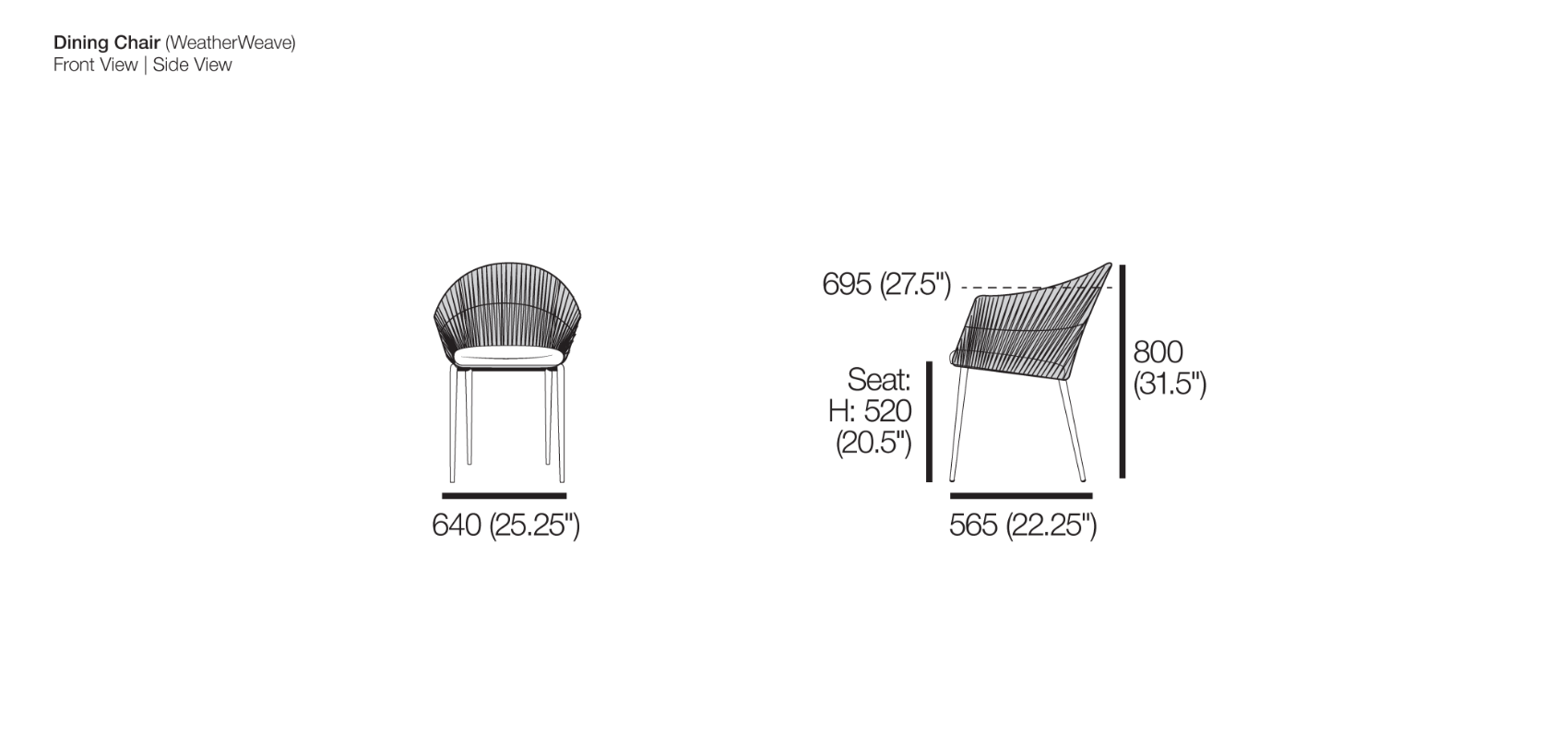 Quay Outdoor Woven Dining Chair - In Stock