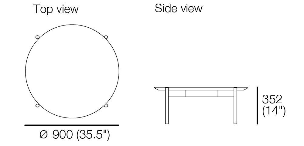 Eto Coffee Table with Marble Top 900mm W